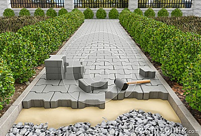 Self-locking Paving Blocks - 3D Royalty-Free Stock Image ...