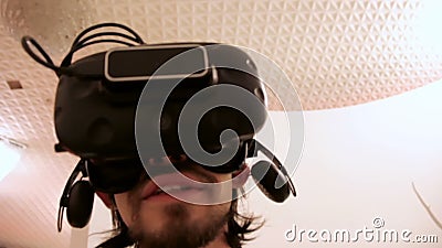 Selfie in 3D Virtual Reality Glasses. View from Above, and Then Camera ...