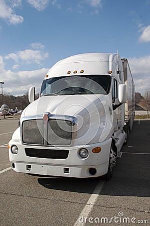 White Tractor Trailer stock photo. Image of diesel, number - 603490