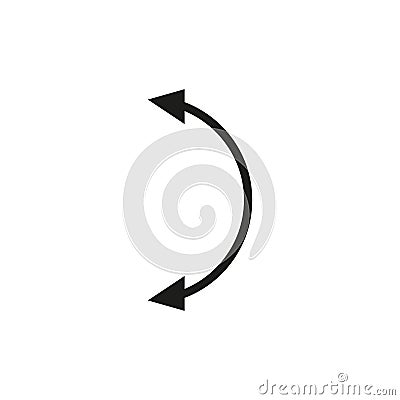 Semicircular Curved Thin Long Double Ended Arrow. Vector Drawing ...