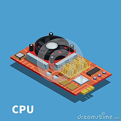 Semiconductor Isometric Poster Cartoon Vector | CartoonDealer.com ...