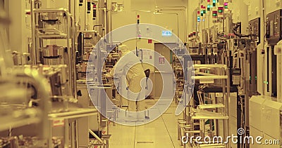Semiconductor Manufacturing Process In A Clean Room Stock Footage ...