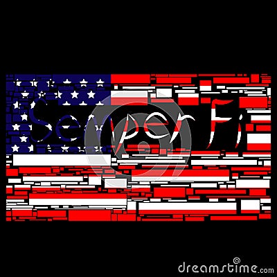 Semper Fi Flag Cartoon Vector | CartoonDealer.com #29643827