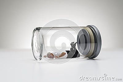Senior Man Trapped In A Glass Jar Stock Photography - Image: 28128272