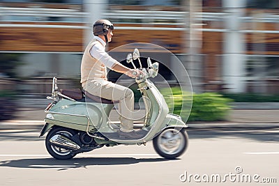Senior On Scooter Royalty Free Stock Image - Image: 35960526