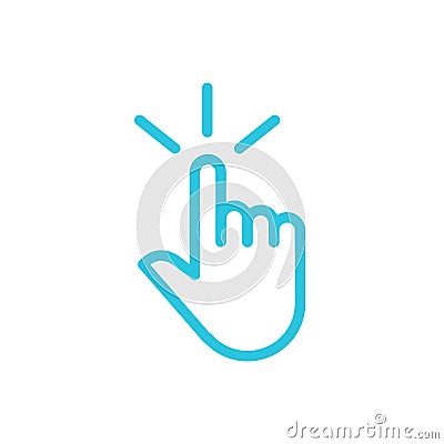 Sensitive Touch Area Icon, Clicking Finger. Isolated On White ...