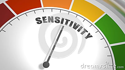 Sensitivity Measuring Device with Arrow and Scale. 3D Render Stock ...