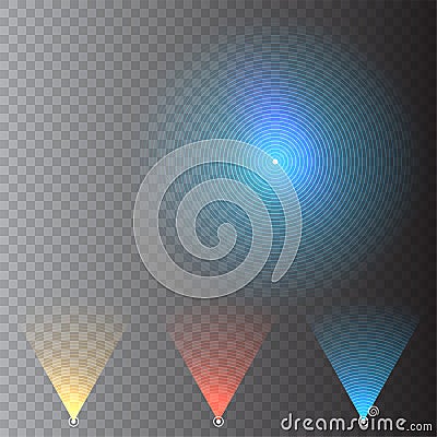 Sensor Waves Signal Or Scanner Laser On Transparent Background. Smart ...