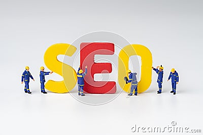 SEO, Search Engine Optimization Ranking Concept, Miniature People ...