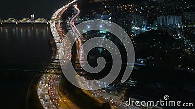 Seoul night Visuals stock footage. Video of modern, motorcycle - 236909918