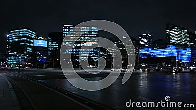 Seoul South Korea Night Visuals Stock Video - Video of architecture ...