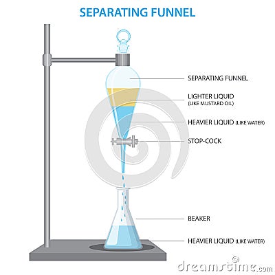 Separating Funnel Used To Seperate Two Immiscible Solvent Phases Vector ...