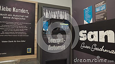 September 20, 2022. Munich. Germany. Automatic Bottle Recycling Machine ...
