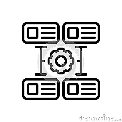 Black Line Icon For Sequence, Hierarchy And Flowchart Cartoon Vector ...