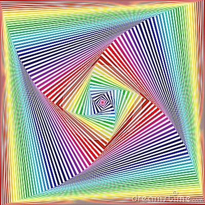 Sequence With Whirling White And Color Spectrum Squares Cartoon Vector ...