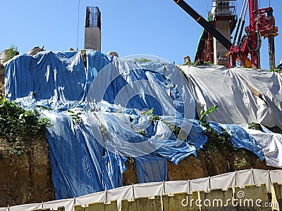 Temporary Slope Protection During Construction Using The Plastic Sheets ...