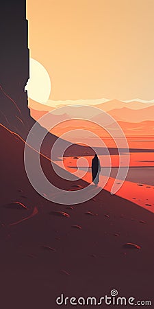 Serene Solitude: A Dune Masterpiece In Superflat Style Royalty-Free ...