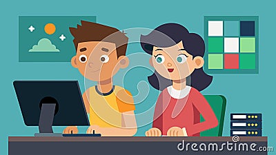 With Serious Expressions Two Young Animators Work In Tandem On A ...