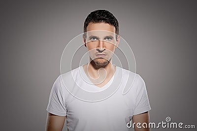 Serious Face Expression Of Man While Look At Camera And Show His Inner ...