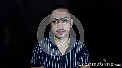 A Serious Filipino Man Blinking Stock Footage - Video of blink ...