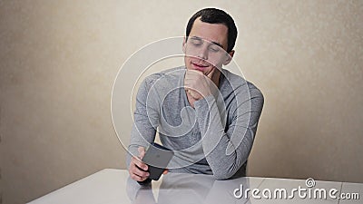 Worried Man Waiting for Phone Call Stock Video - Video of stress, worry ...