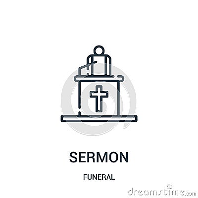 Sermon Icon Vector From Funeral Collection. Thin Line Sermon Outline ...