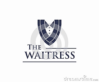 Servant Waitress Logo Design Concept, Restaurant Logo Template Vector ...