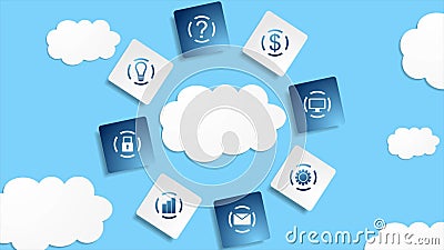 Server Clouds Database Abstract Technology Video Animation Stock Video ...