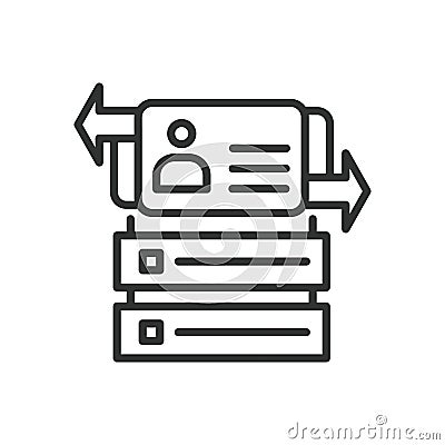 Server Name Identification, Icon In Line Design. Server Name ...