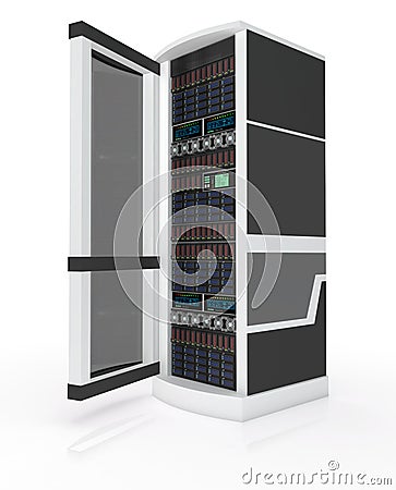 Server Rack With Open Door Stock Photography | CartoonDealer.com #24325034