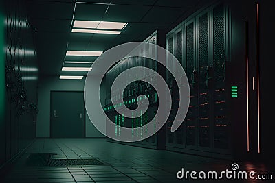 Server Racks In Computer Network Security Server Room Data Center ...