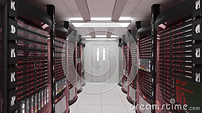 Server Room and Rack Servers with Server Error Stock Footage - Video of ...