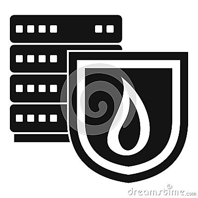 Server Shield Firewall Icon, Simple Style Vector Illustration ...