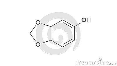 Sesamol Molecule, Structural Chemical Formula, Ball-and-stick Model ...