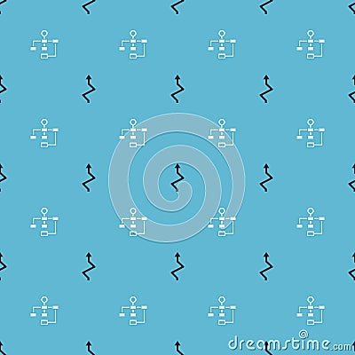 Set Arrow And Hierarchy Organogram Chart On Seamless Pattern. Vector ...