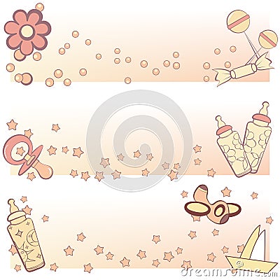 Set Of Baby Banners Royalty Free Stock Image - Image: 31033306