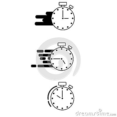 A Set Of Black And White Timer Icons. Timer And Stopwatch Icons ...