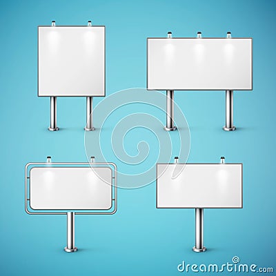 Set Of Blank Realistic Billboards Cartoon Vector | CartoonDealer.com ...