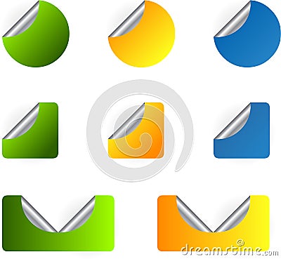 Set Of Blank, Realistic Vector Stickers | CartoonDealer.com #9879740