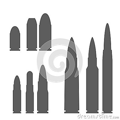 Set Of Bullets Silhouettes Vector | CartoonDealer.com #84829170