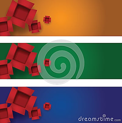 Set Of Card Board Box Banners Stock Image | CartoonDealer.com #50451961