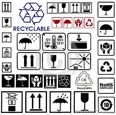 Set Cardboard Box Symbols Stock Image - Image: 16436461