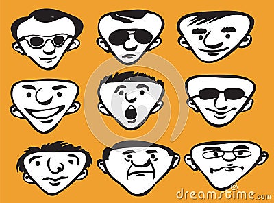 Set Of Cartoon Triangular Faces | CartoonDealer.com #86712473