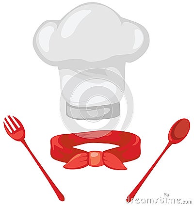 Set Of Chef Hat ,red Scarf ,spoon And Fork Royalty Free Stock Images ...