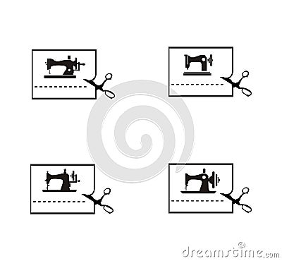 Set Collection Sewing Machine Logo Vector Illustration | CartoonDealer ...
