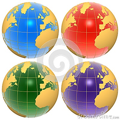 Multicolor Earth Globe stock illustration. Illustration of india - 10640768
