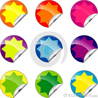 Set Of Color Labels Cartoon Vector | CartoonDealer.com #7751991