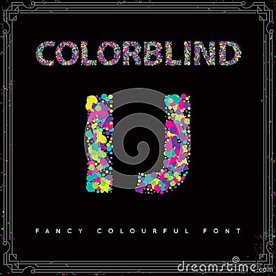 Set Of Colorblind Style Font In Vector. Fresh Trendy Colors ...