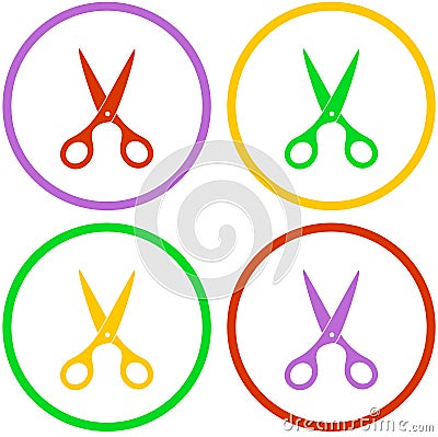 Set Colorful Scissors Royalty Free Stock Image - Image: 34975406