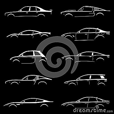 Set Of Concept Car Silhouette Stock Vector - Image: 79979243